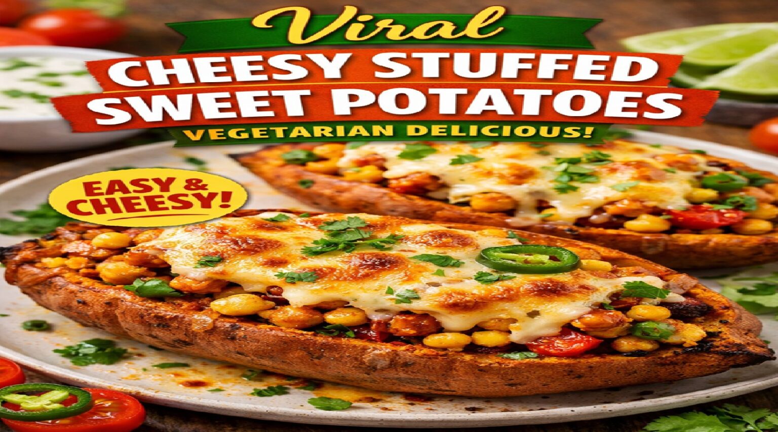 Viral Cheesy Stuffed Sweet Potatoes – The Ultimate Vegetarian Comfort ...