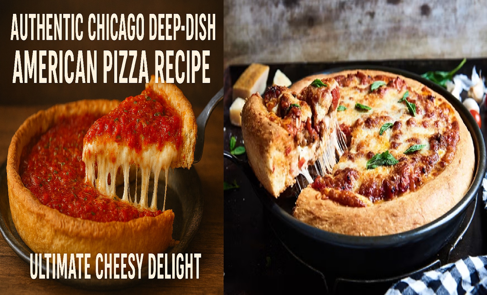 Authentic Chicago Deep-Dish American Pizza Recipe | Ultimate Cheesy ...